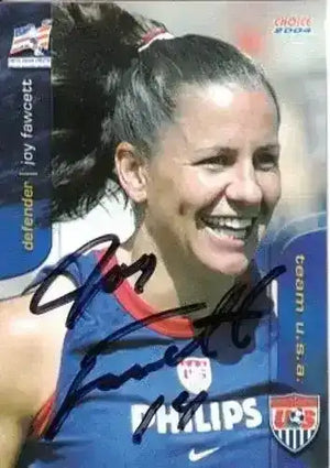 Joy Fawcett signed 2004 US Olympic Soccer Team paper card
