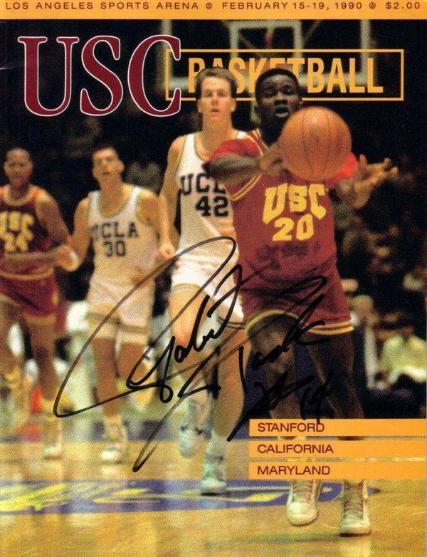 Robert Pack autographed USC Trojans 1990 basketball program