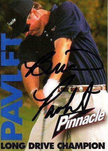 Brian Pavlet signed Pinnacle Long Drive Champion golf card