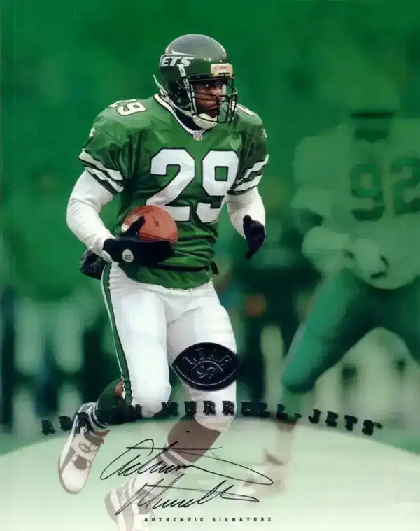 Adrian Murrell certified signed NY Jets 1997 Leaf 8x10 card
