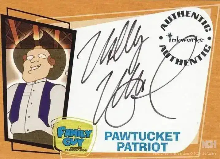 Wally Wingert certified signed Family Guy Season 1 2005 card ...