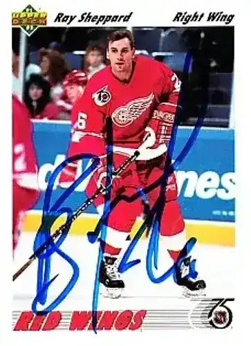 Ray Sheppard signed Red Wings mini 1991 Upper Deck card