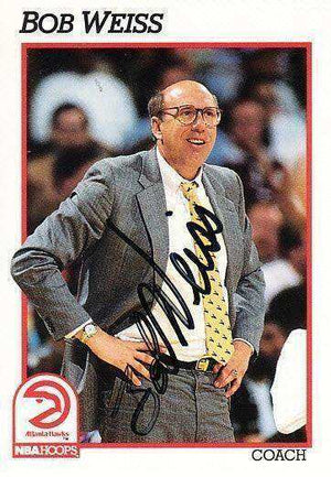 Bob Weiss autographed Atlanta Hawks 1991-92 Hoops card