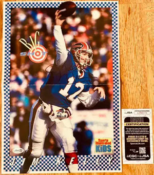 Jim Kelly autographed Buffalo Bills SI for Kids mini poster JSA