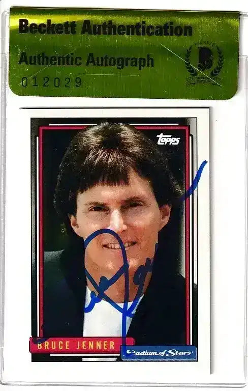 Bruce Jenner a autographié la carte promotionnelle Topps Stadium of St ...