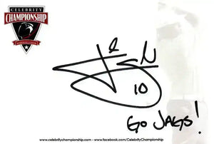 Josh Scobee (Jaguars) signed 4x6 blank card with Go Jags!
