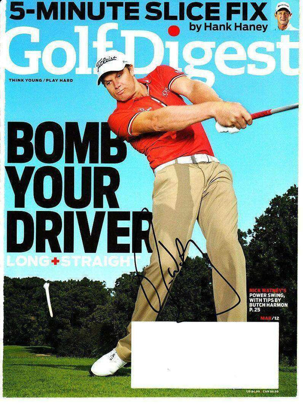 Nick Watney autographed 2012 Golf Digest magazine cover