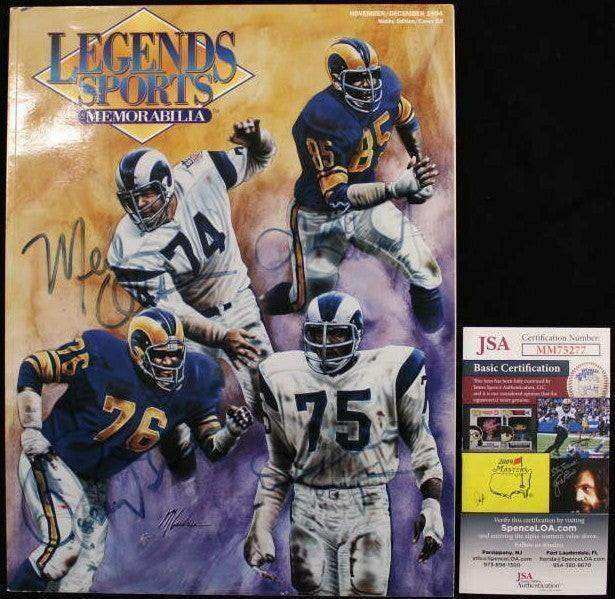 Deacon Jones Merlin Olsen Lamar Lundy Rosey Grier autographed Rams ...