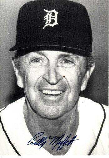 Billy Muffett signed Detroit Tigers black & white photo card
