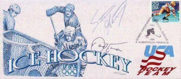 David Emma Steve Heinze signed 1992 US Olympic Hockey cachet