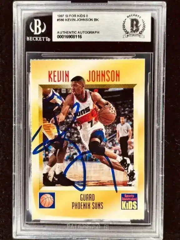 Kevin Johnson signed Phoenix Suns 1997 SI for Kids card BAS
