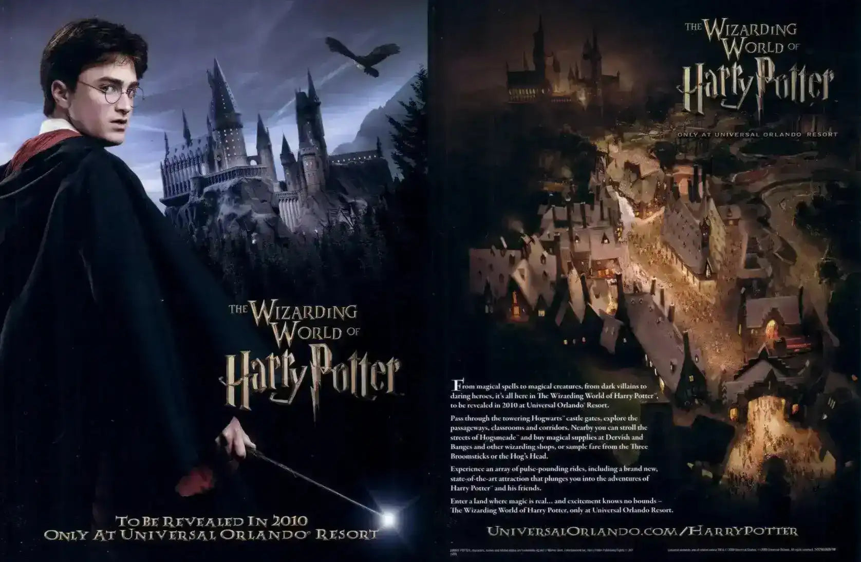 Wizarding World Harry Potter 8.5x11 Universal Studios flyer