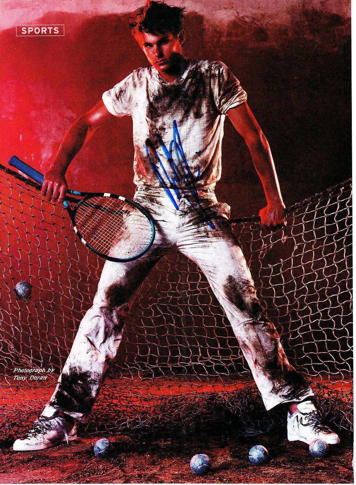 Andy Roddick autographed Tennis magazine full page photo