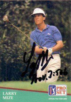 Larry Mize autographed 1991 Pro Set golf card
