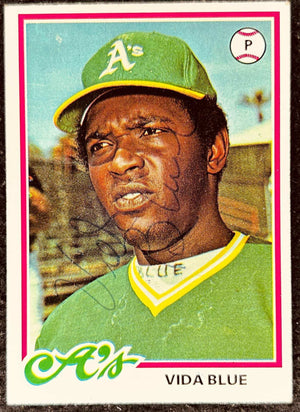 Vida Blue autographed Oakland A’s 1978 Topps card