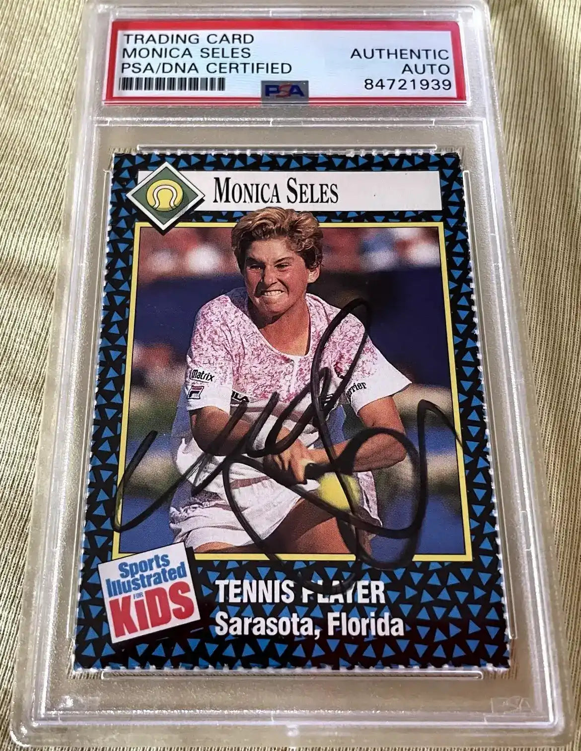 Monica Seles autographed 1992 Sports Illustrated for Kids tennis card ...