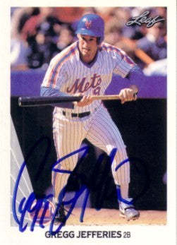 Gregg Jefferies autographed New York Mets 1990 Leaf card ...
